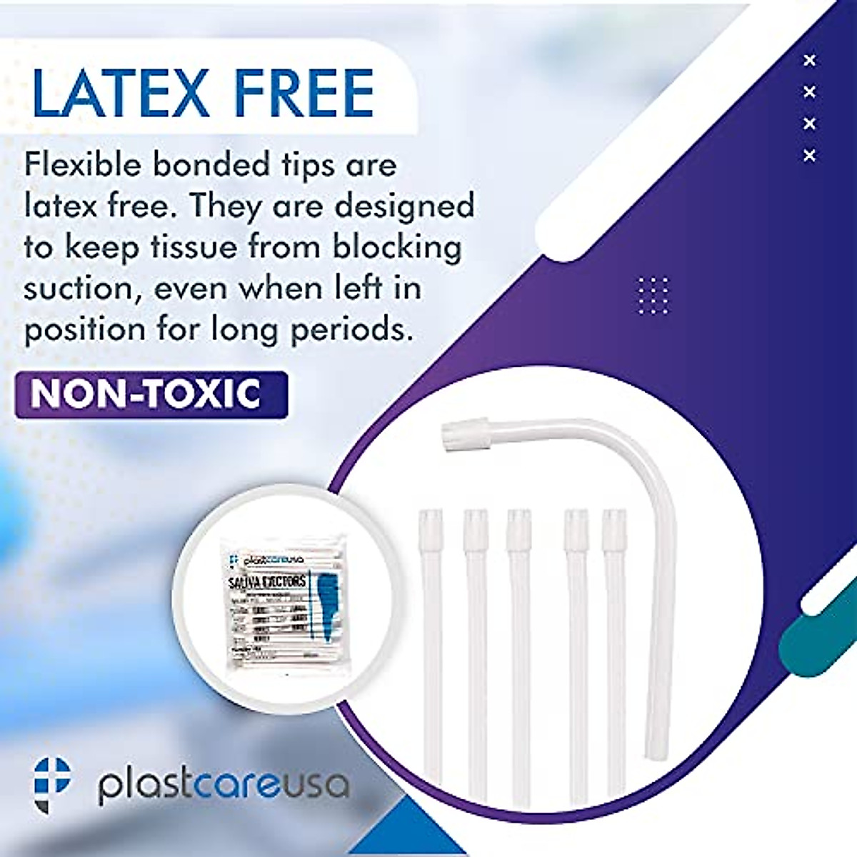 1000 Dental Disposable Saliva Ejectors, White Body White Tip, Evacuation Suction Tips (Case of 1000)