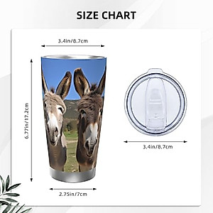 quopvn Funny Donkeys Print 20oz Car Cup Ps Material Lid, Perfect For Hot & Cold Drinks