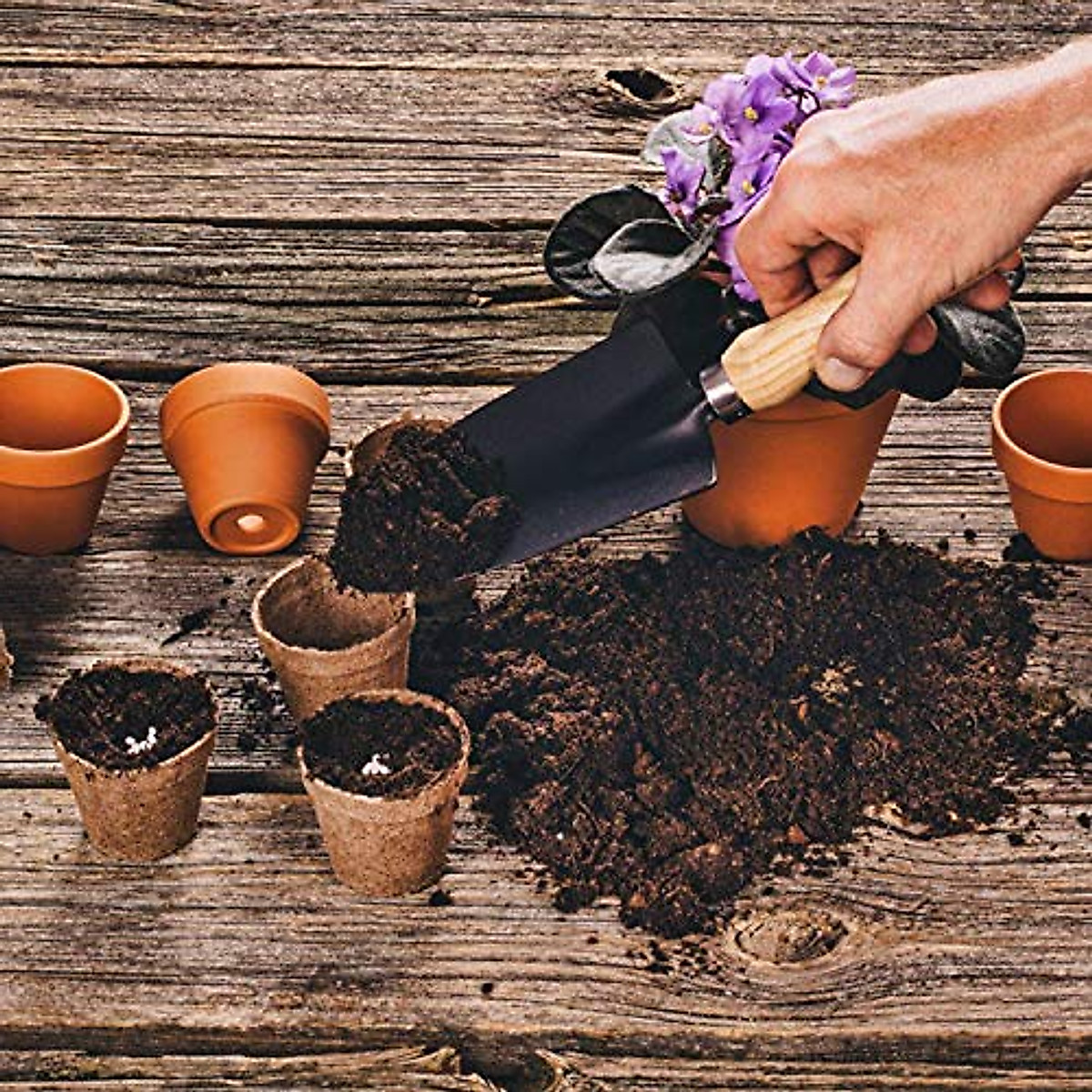 ZOUTOG 3'' Peat Pots, 100 Pack Round Plant Starter Pots Seedling Trays, Bonus 100 Plant Labels