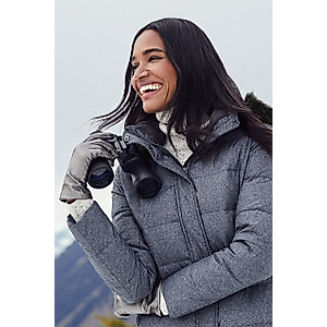 Lands' End Womens Cashmere Lined Leather Tech Gloves Black