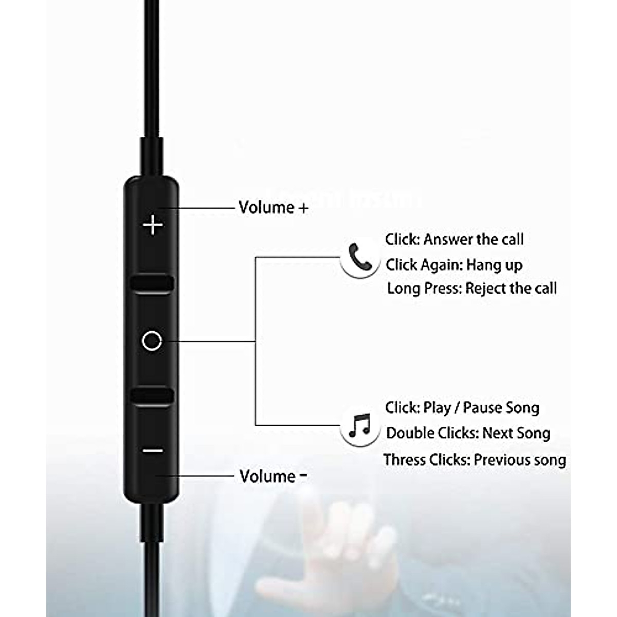 Wired Earbuds Noise Isolating in-Ear Headphones Earphones with Mic Volume Control 3.5mm Plug for Sports Workout Compatible with iPhone Android Samsung Galaxy Moto Cell Phones Laptops Computer (Black)