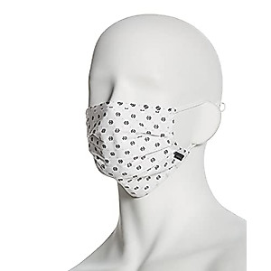 Perry Ellis Reusable Pleated Woven Fabric Face Masks (Pack of 3, Assorted Colors), Black/White/Gray Prints, 3 Count (Pack of 1)