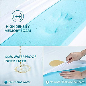 Bedsure Large Orthopedic Dog Bed for Large Dogs - Memory Foam Dog Beds, 2-Layer Thick Pet Bed with Removable Washable Cover and Waterproof Lining (36x27x3.5 Inches), Dog Mattress, Grey