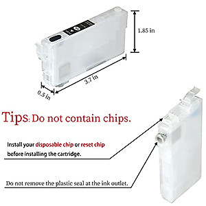 802XL 802 T802 Sublimation Ink Cartridges No Chip 812 812XL T812XL Replacement Refillable Ink Cartridges Without Chip & Ink for WF-7820 WF-7830 WF-7840 WF-7310 WF-7835 WF-7845 EC-C7000 Printers