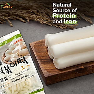 Apexy Korean Rice Cake Tteokbokkik Rice Cake, Chewy Tteok, Authentic Korean Street Food Snack, Perfect with Cheese and Ramen Noodles, No MSG, No Corn Syrup, Vegan and Gluten Free, Non-GMO 21.16 oz