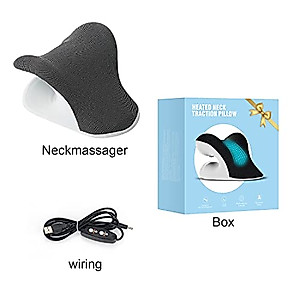 Liipoo Heated Neck Stretcher with Magnetic Therapy Pillowcase, Neck and Shoulder Relaxer Pillows, Cervical Traction Device for Relieve TMJ Headache Muscle Tension Spine Alignment…