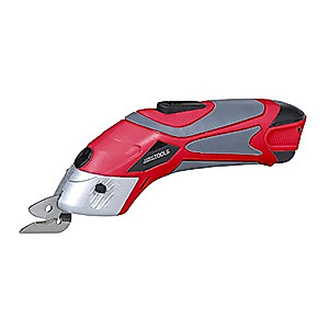 Great Working Tools Cordless Scissors - Electric Power with Blades for Sewing Crafting Fabric Paper Cardboard, 3.6v Li-Ion Battery - Red - 2 Blades