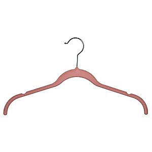 Econoco HSL17NP50 Velvet Shirt Hanger with Notch, Pink (Pack of 50)