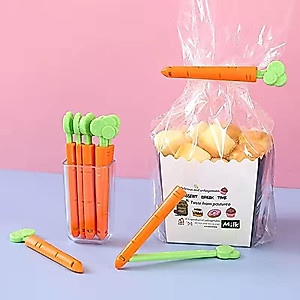5 PCS Seal Pour Food Storage Bag Clip, Plastic Carrot Chip Food Clips, Kitchen Snack Clips.