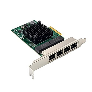 Quad-Port PCIe Gigabit Ethernet Server Adapter with NetXtreme® BCM5719 Chipset PCI Express 1000M Network LAN Card for Windows Server Linux Ubuntu VMware (BCM5719-4P)