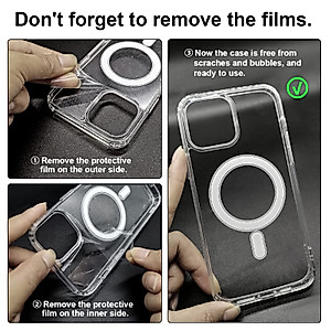 leChivée for iPhone 13 Pro Max Case Mag Safe 6.7 inch, 13 Pro Max Mag Safe Case Clear Phone Case Anti-Yellowing Scratch Shockproof Hard Back iPhone 13 Pro Max Case Transparent for Women Men