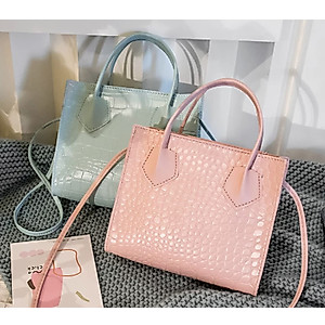 Women Tote Handbag Top Handle Small Mini Handbag for Women/Purses and Handbags for Women Top Handle Purses and Handbags with PU Leather and Adjustable Strap (Pink)