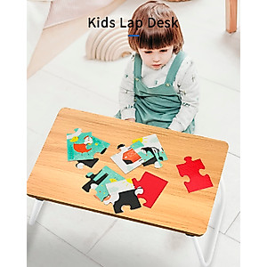 Ruxury Folding Lap Desk Laptop Stand Bed Desk Table Tray, Breakfast Serving Tray, Portable & Lightweight Mini Table, Lap Tablet Desk for Sofa Couch Floor - Wood