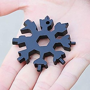 18-in-1 Snowflake MultiTool, Christmas, Stocking Stuffer, Gift, Zipper Carry Case, Outdoor EDC Tool, Camping, hiking, biking, Portable Keychain screwdriver Bottle opener Tool for Military Enthusiasts