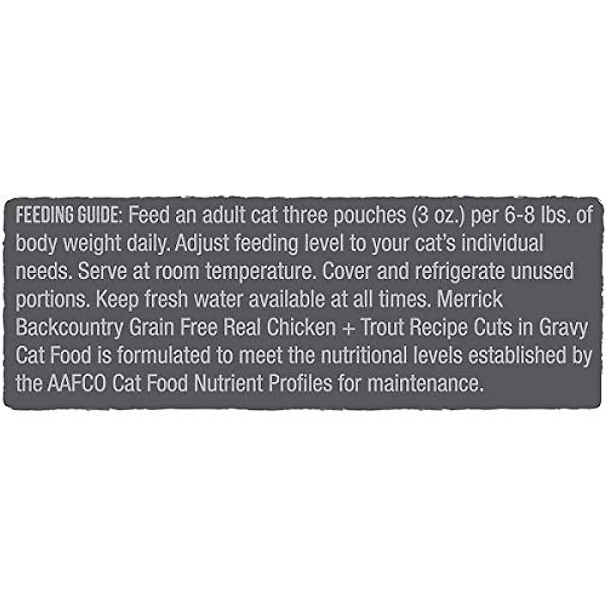 Merrick Backcountry Grain Free Gluten Free Premium Wet Cat Food, Chicken and Trout Recipe Cuts With Gravy - (Pack of 24) 3 oz. Pouches