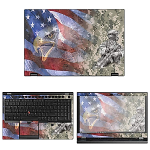 Decalrus - Protective Decal Patriotic Skin Sticker for Lenovo ThinkPad P53 (15.6" Screen) case Cover wrap LEthnkpd15_P53-21