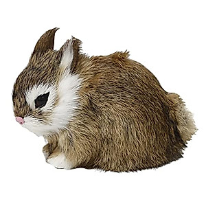 homozy Plush Rabbit Statues Garden Animal Figurines Decorations for Lawn, Patio, Yard, Garden, Path, Walkway or Driveway, Brown