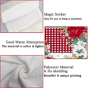 Kitchen Towel-The Pioneer Woman Rose-Hand Towels Tie Towel Soft Microfiber Absorbent Washcloth Also for Bathroom Hand Sink Laundry Room RV Tabletop 2pcs