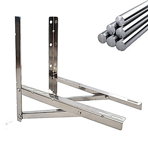 KJArrow Air Conditioner Bracket for 9000-36000BTU Condenser,Outdoor Wall Mounting Bracket Rust Free Stainless Steel Support Ductless Mini Split Air Conditioner Heat Pump System