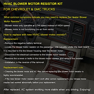 FAERSI 89019088 HVAC Blower Motor Resistor Kit with Harness Compatible with 2003-2006 Chevy Silverado Tahoe Avalanche Suburban GMC Sierra Yukon Cadillac Escalade Replaces# 973-405, 15-81086, 22807123