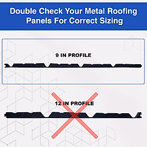 Duco 9in Classic Rib Profile Foam Closure Strips for Metal Roofing Panels - 3 ft Long Outside Roof Closure Strips (20 Pcs)