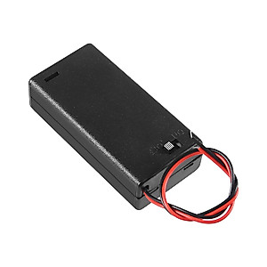 AOICRIE AA Battery Holder with Switch and Cover, 2 x 1.5V AA Battery Holder Case with On/Off Switch and Wire Leads