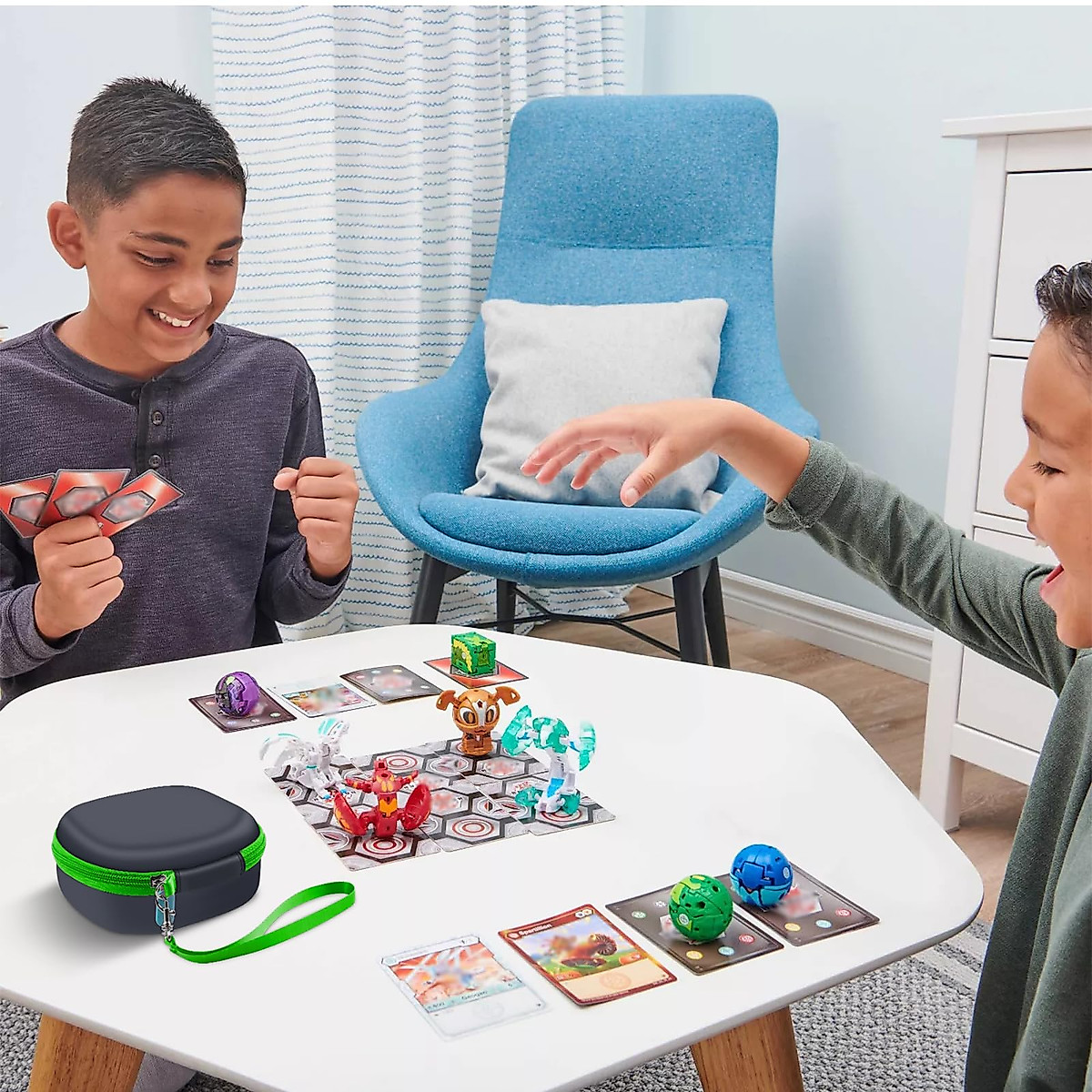 Toy Organizer Storage Case Compatible with Bakugan Figures, for BakuCores and Armored Alliance, Geogan Rising Battle Action Figure Carrying Storage Holder (Box Only) - Green