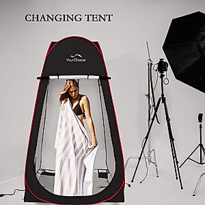 Your Choice Oversized 6.89FT Pop Up Privacy Tent - Camping Shower Changing Tent, Portable Bathroom Toilet Room - Color Black