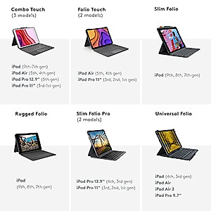 Logitech Folio Touch iPad Keyboard Case with Trackpad and Smart Connector for iPad Air (4th and 5th Generation) – Graphite