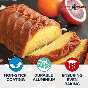 Nordic Ware Wildflower and Jubilee Loaf Pans, 6-Cup, Toffee and Gold