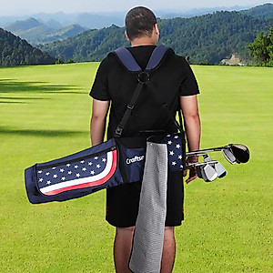 Craftsman Golf Star and Stripes Red White Blue Lightweight Easy Carry Shoulder Sunday Range Golf Bag