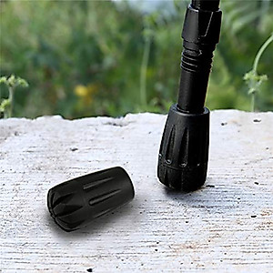 Ruzzut Black Rubber Diamond Trekking Pole Tip Protectors, Hiking Pole Replacement Tips for Trekking Poles, Fits Most Standard Hiking Poles - Shock Absorbing, Adds Grip and Traction (9 PCS Bullet Tips)