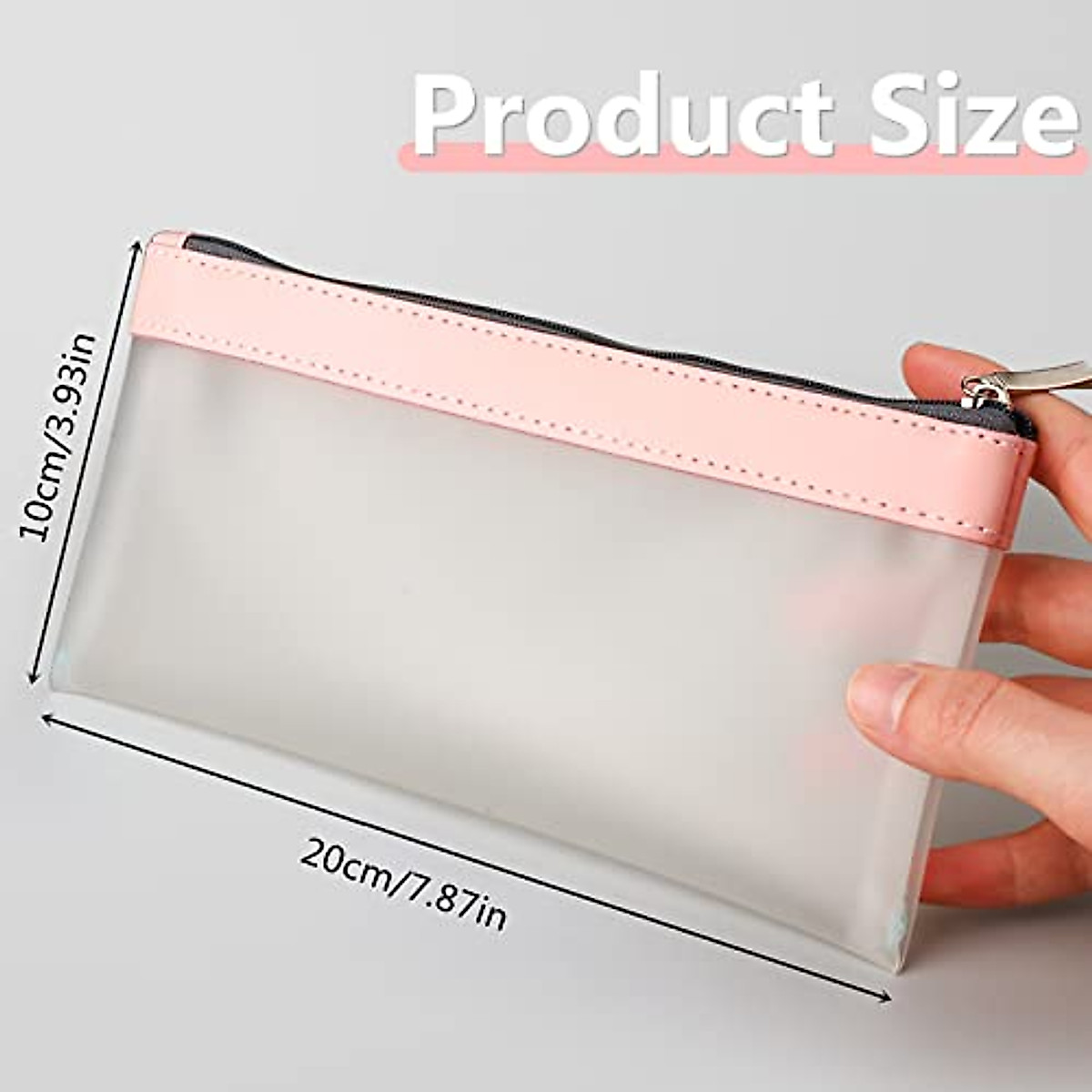 LELEBEAR 3 Pieces Pencil Case Zipper Clear Pouch Big Capacity Pencil Bag Multipurpose Cosmetic Travel Carry Portable Bags for Women,Students,Men,Kids Gifts (Pack-3)