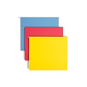 Smead Box Bottom Hanging File Folder with Tab, 2" Expansion, Letter Size, Assorted Colors, 25 per Box (64264)