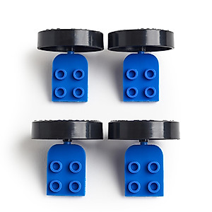 PRO Brick Wheel - Axle Assembly for Brick Derby Car Racing (Set of 4) by Pinewood Pro