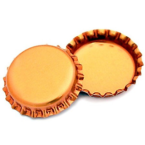 50 Orange Metallic Bottle Caps Shiny Colors Craft Linerless