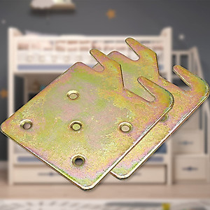 BokWin 4PCS Heavy Duty Wood Bed Rail Hook Plates, Universal Bed Claw Hook Plates for Wooden Headboard Footboard Frame Bracket with Mounting Screws