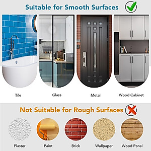 Shang Chiang Suction Hooks 2 Packs, Clear Powerful Push and Lock Vacuum Suction Cup, Multi-Purpose Suction Shower Hooks for Front Door Window Glass Kitchen Towel Loofah Utensils