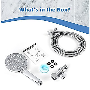 TEYOON 5-mode Handheld Shower Head with 6 ft. Stainless Steel Hose and Adjustable Bracket, Premium Chrome