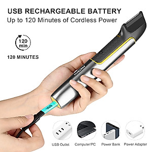 PRITECH Body Hair Trimmer for Men, Body Hair Groomers with Guard Comb, Rechargeable Hair Trimmer for Pubic Area, Back, Face, Legs and Beard