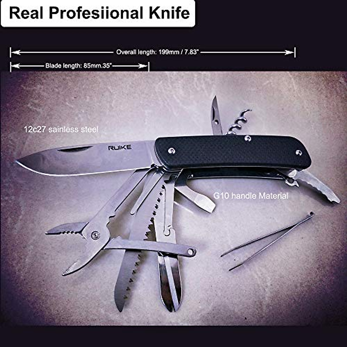 Ruike Multitool Small Pocket Knife for men Folding Camping Knife EDC Utility Outdoor Gear 17c27 Cool Steel Screwdriver LD51