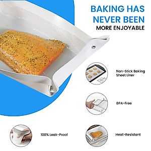 Grand Fusion 2 in 1 Silicone Baking Mat, Corner Clip for Leak Proof Baking Pan or Unclip for Flat Baking Sheet Liner, 11.8 x 15.75 in. BPA-Free and Non-Stick. Chef's Essentials. Pack of 1