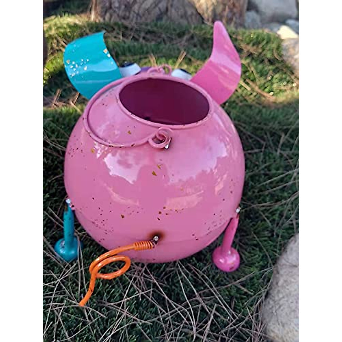 Fun Colorful Enameled Metal Watering Can - Pig, Continental Art Center Inc. CAC193001B