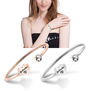 PLITI Godmother Bracelet Baptism Gift Religious Jewelry Mother's Day Gift For Godmother (Rose gold)