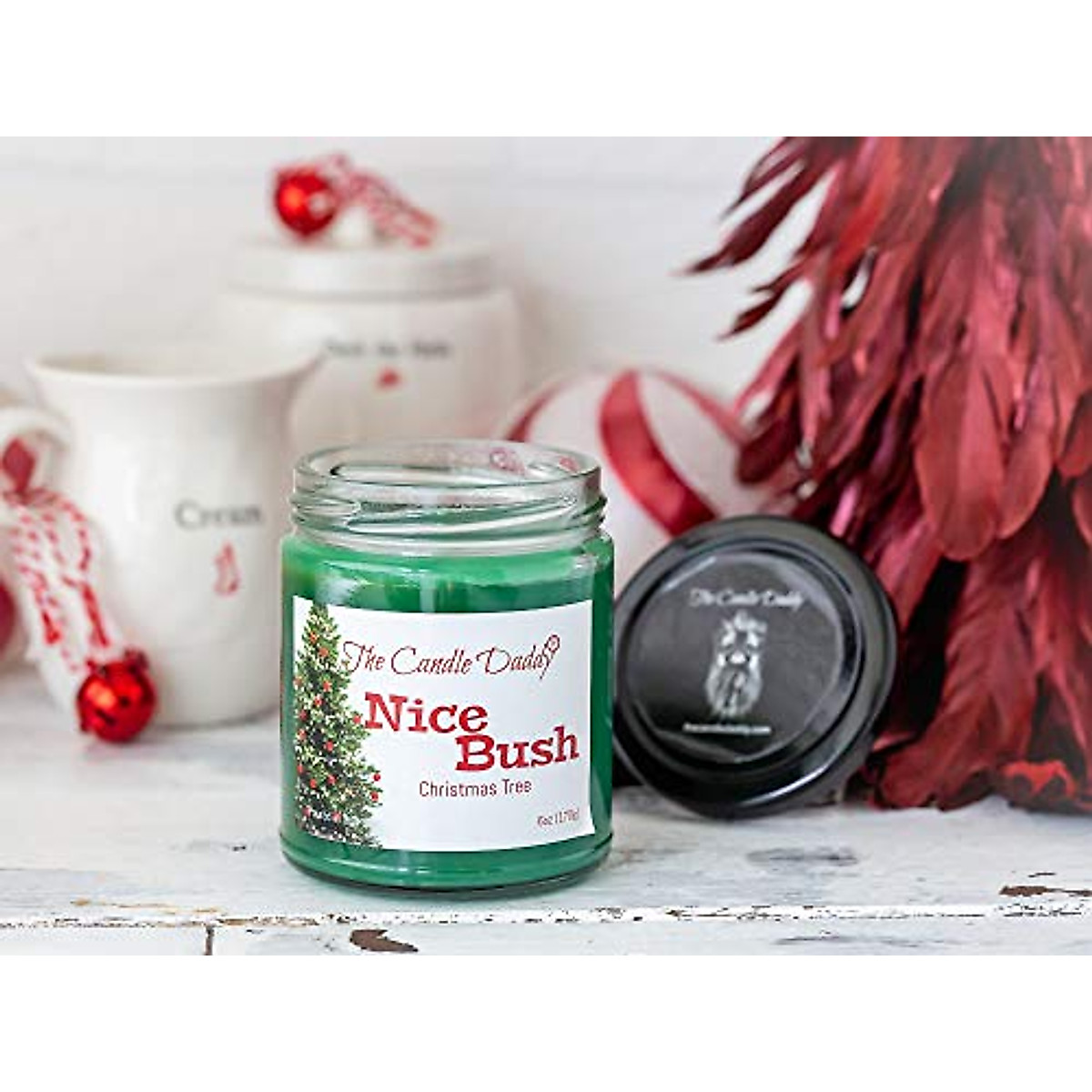 Nice Bush Holiday Candle - Funny Blue Spruce Scented Candle - Funny Holiday Candle for Christmas, New Years - Long Burn Time, Holiday Fragrance, Hand Poured in USA - 6oz
