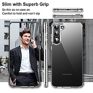 teloxy Crystal Clear Designed for Samsung Galaxy S23 Plus Case,[Anti-Yellowing][Military Drop Protection] Shockproof Protective Cover Slim Thin Phone Case for Galaxy S23 Plus 6.6''- Clear