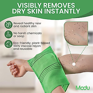 Modu 6 Pcs Korean Exfoliating Mitt Bath Washcloth 6.7 x 5.5 in - Asian Italy Towel (Small 6 Pcs Green)