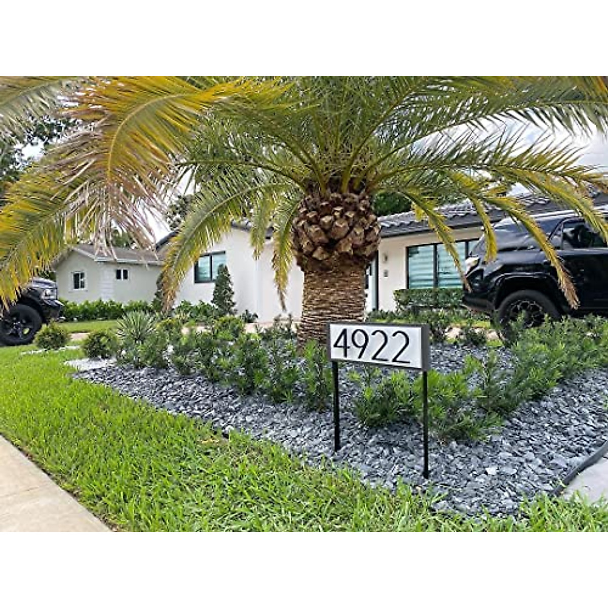 Floating House Numbers - 5 Inch Modern Address House Numbers With Nail Kit And Instructions Easy To Install High Gloss Black Number 2