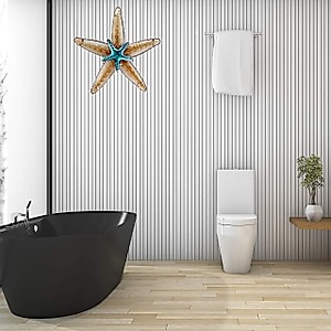 JOYBee Metal&Fused Glass Starfish Wall Art Decor,Sea Life Nautical Home Decor,Wall Art13.25inch*12.75inch, Decoration for Garden,Home,Patio,Kitchen,Bathroom, Coastal Decorations