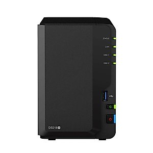 Synology DiskStation DS218+ Mini Desktop NAS Server, Intel Celeron J3355 Dual-Core, 6GB DDR3L SDRAM, 4TB SSD, DSM Software